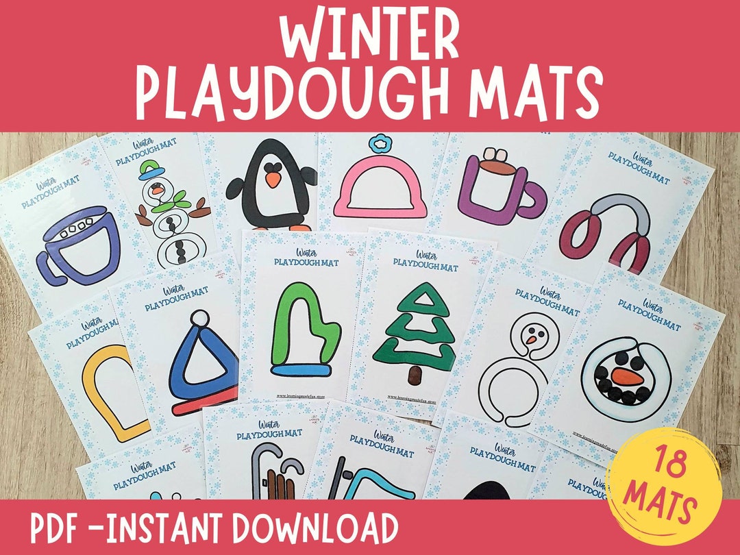 Winter Play Dough Mats, Printable Play Doh Toddler Activities, Winter ...