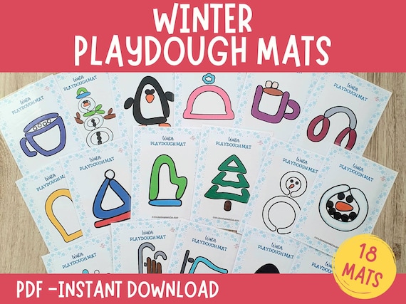 Winter Play Dough Mats Printable Play Doh Toddler Activities - Etsy