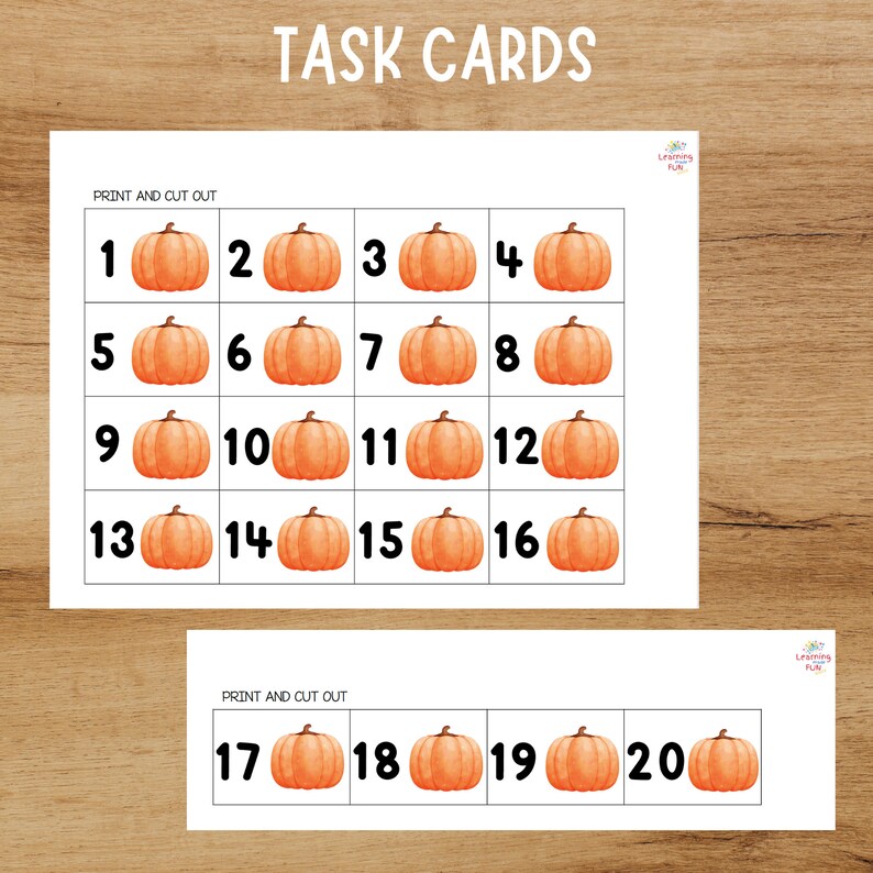 Pumpkins Counting to 20, Printable Flisat Insert, Trofast Insert ...