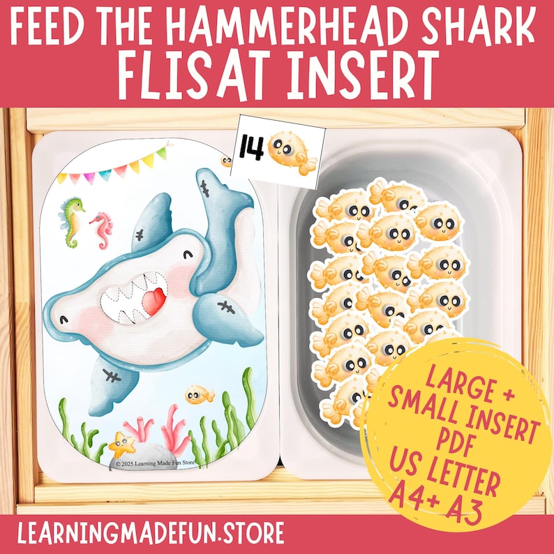 Feed Hammerhead Shark Count 20, Printable Flisat Insert, Trofast Insert ...