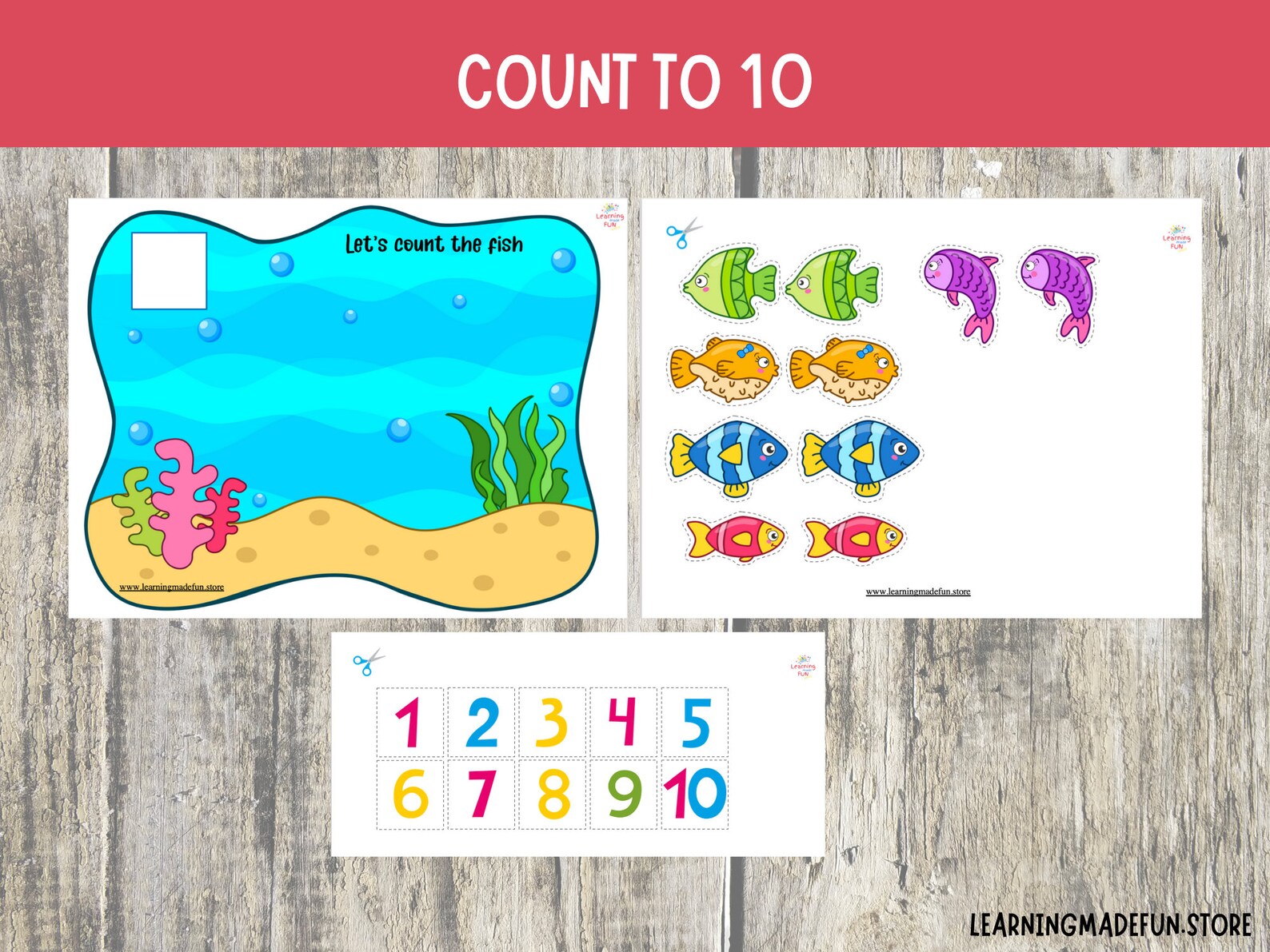Fish Counting Activity Numbers 1-20 Count Ocean Count - Etsy