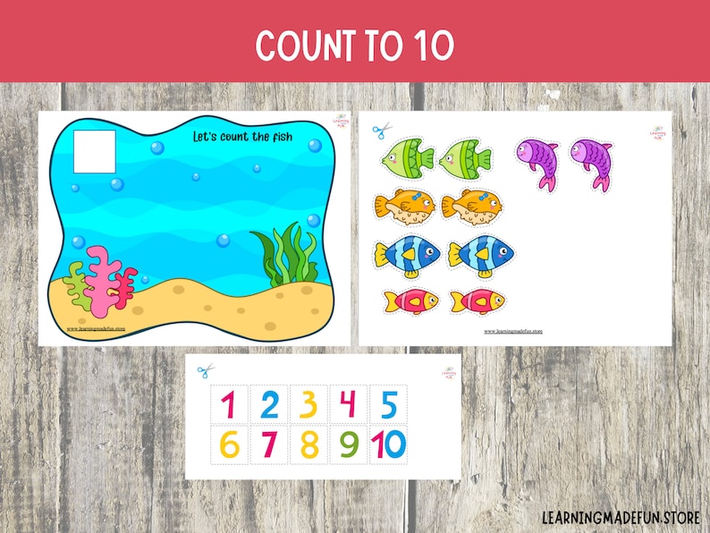 Fish Counting Activity Numbers 1-20 Count Ocean Count - Etsy