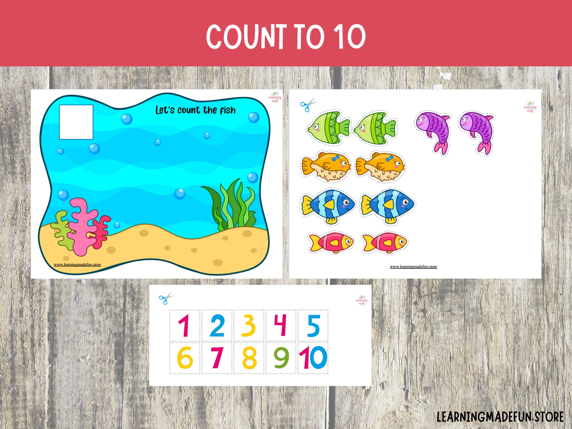 Fish Counting Activity Numbers 1-20 Count Ocean Count | Etsy UK