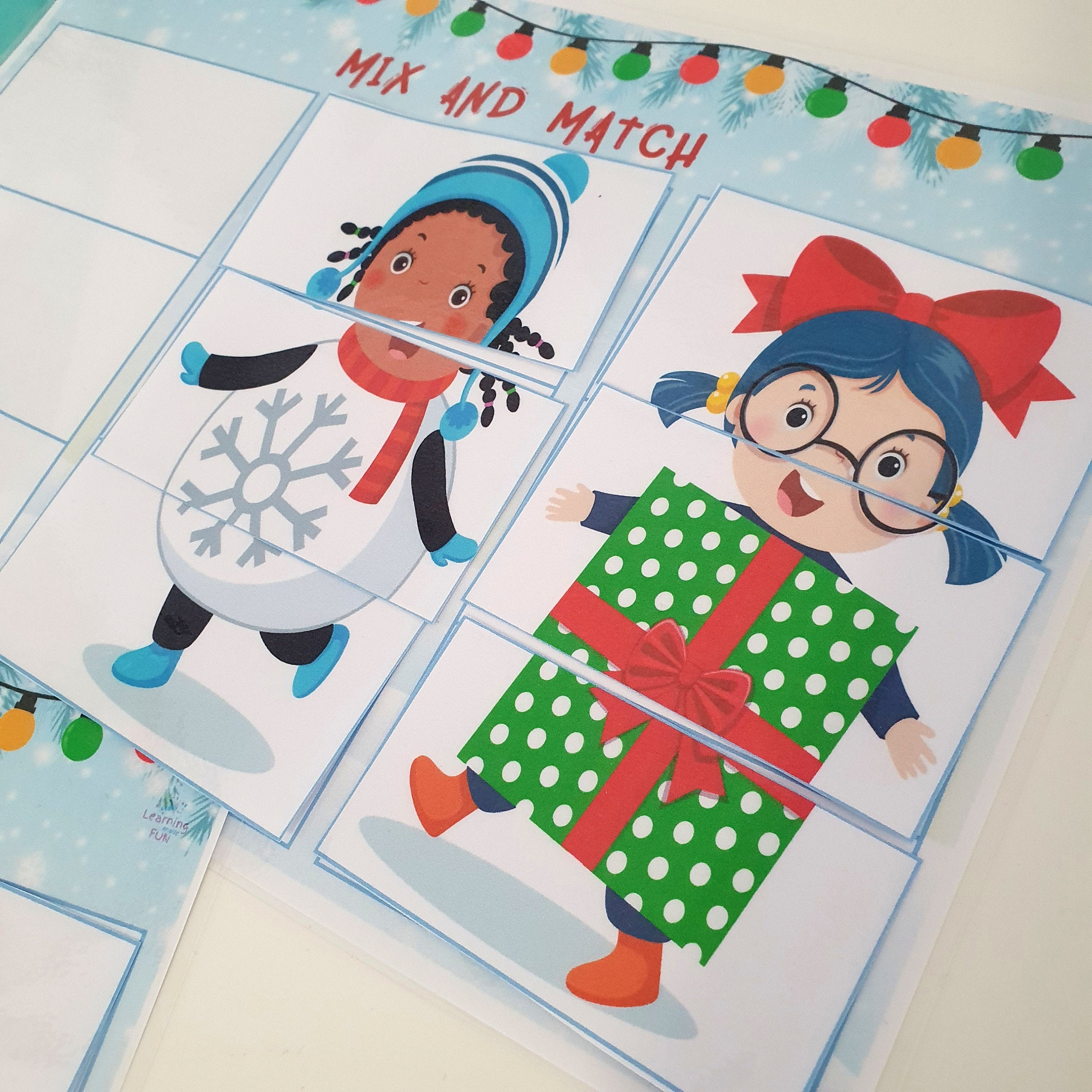 Christmas Matching Game for Toddlers Busy Book Printable for | Etsy