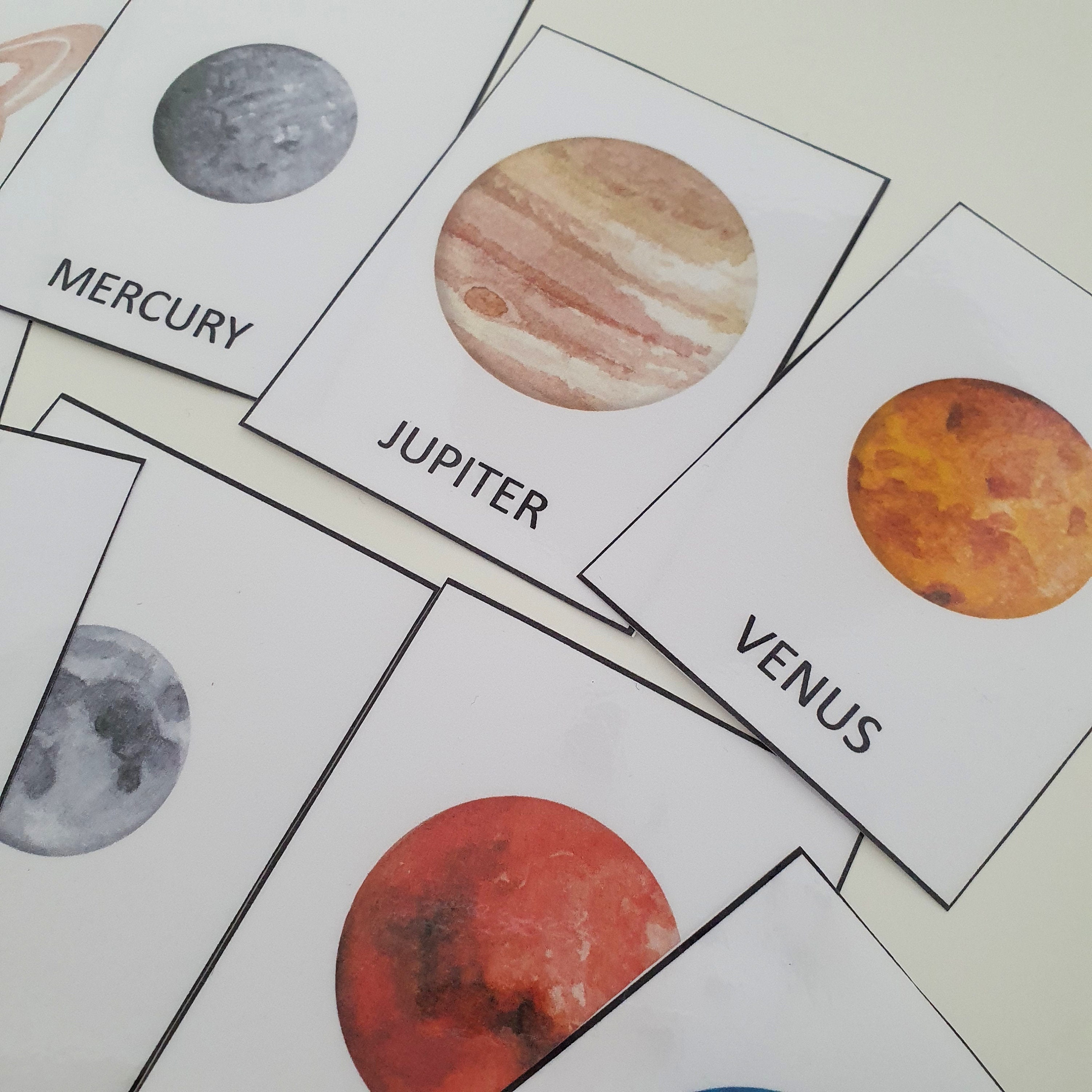 Solar System Montessori Cards: Space Nomenclature Flashcards (digital ...