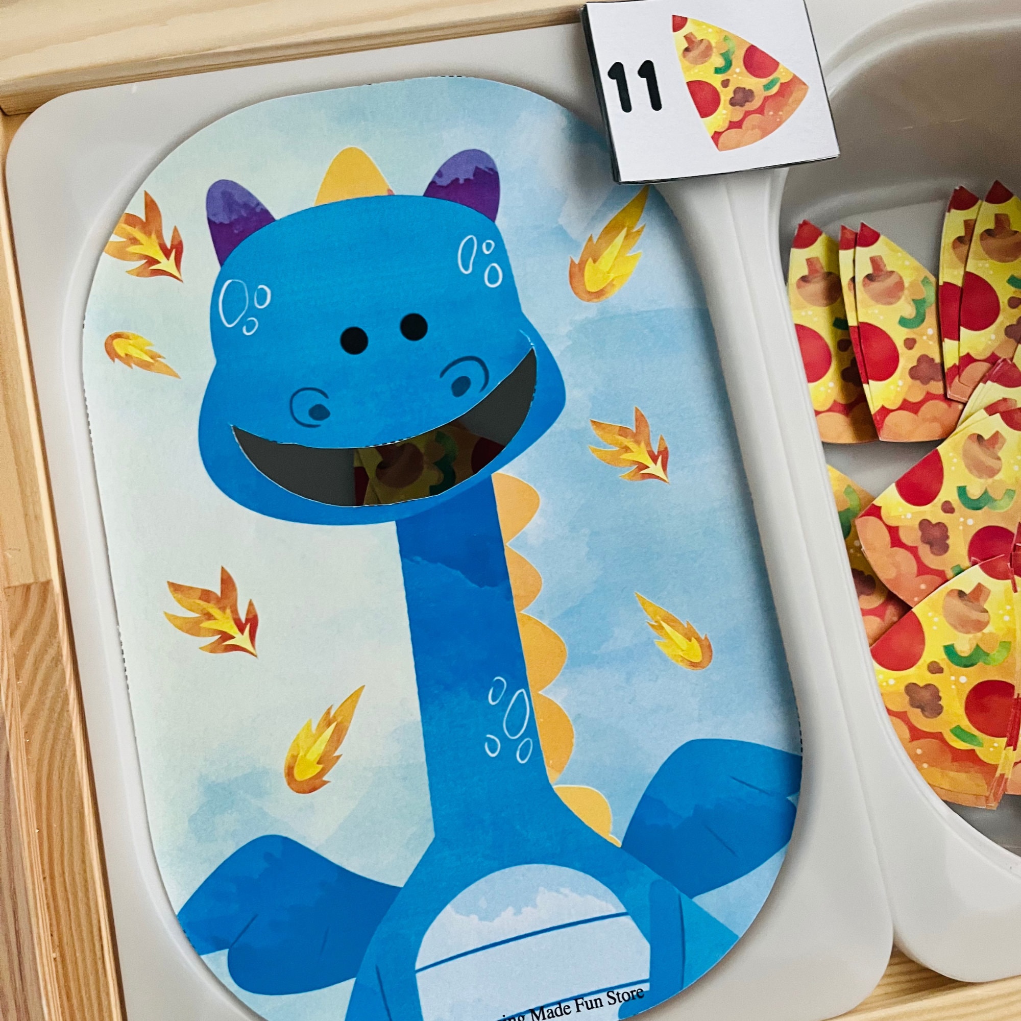 Feed the Dragon Counting Flisat Insert, Pretend Play (digital Download ...