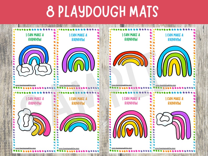 Rainbows Play Dough Mats Printable Play Doh Toddler - Etsy