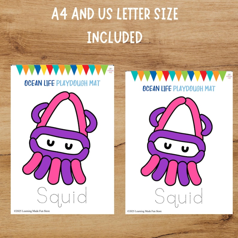 Ocean Life Play Dough Mats: Fine Motor Skills Activity (digital ...