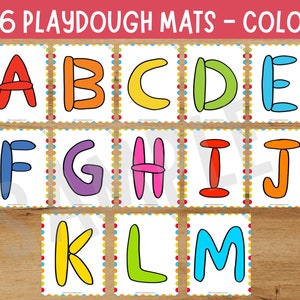 Alphabet Play Doh Cards Toddler Activities ABC Play Dough Mats ...