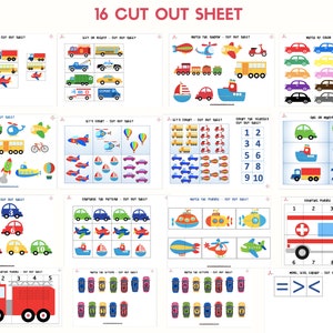 Transportation Busy Book, Transportation Matching Game, Preschool ...