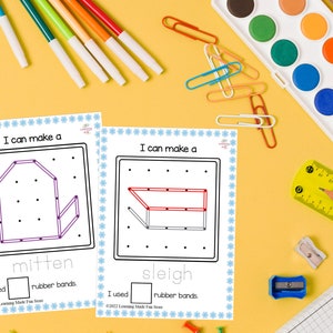 Winter Geoboard Task Cards, Winter Unit Activity Mats, Preschool ...