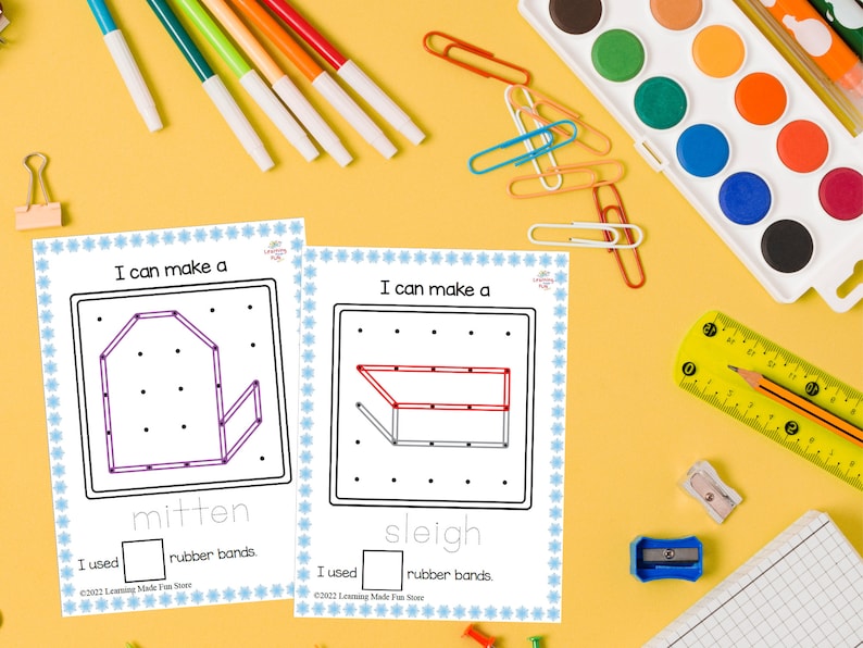 Winter Geoboard Task Cards: Fine Motor Skills Activity (digital ...
