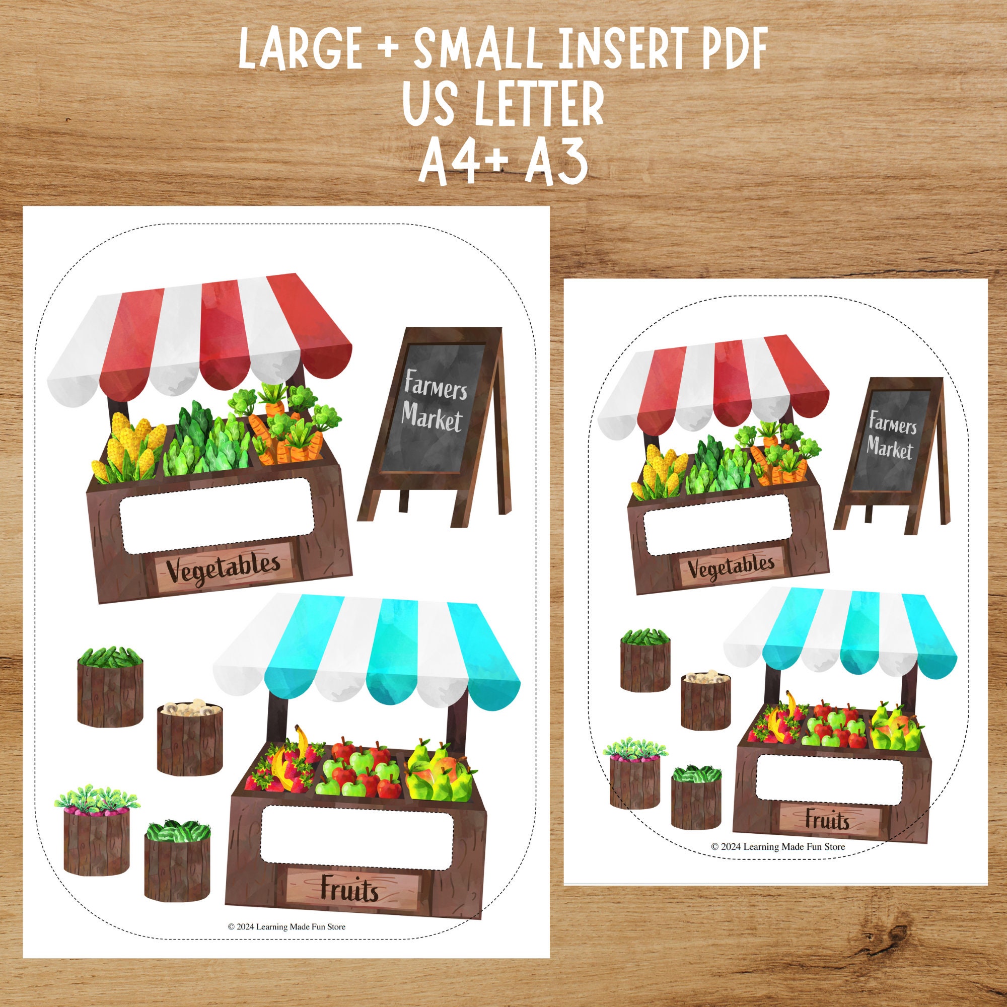 Fruits and Veggies Sorting, Printable Flisat Insert, Trofast Insert ...