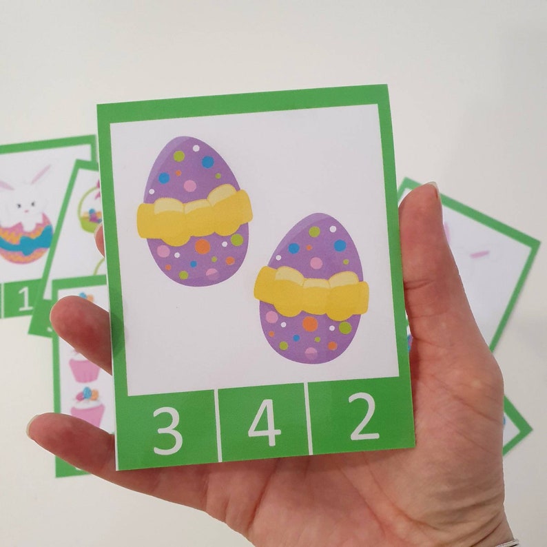 Easter Count Clip Cards Numbers 1-10 Count and Clip Activity - Etsy
