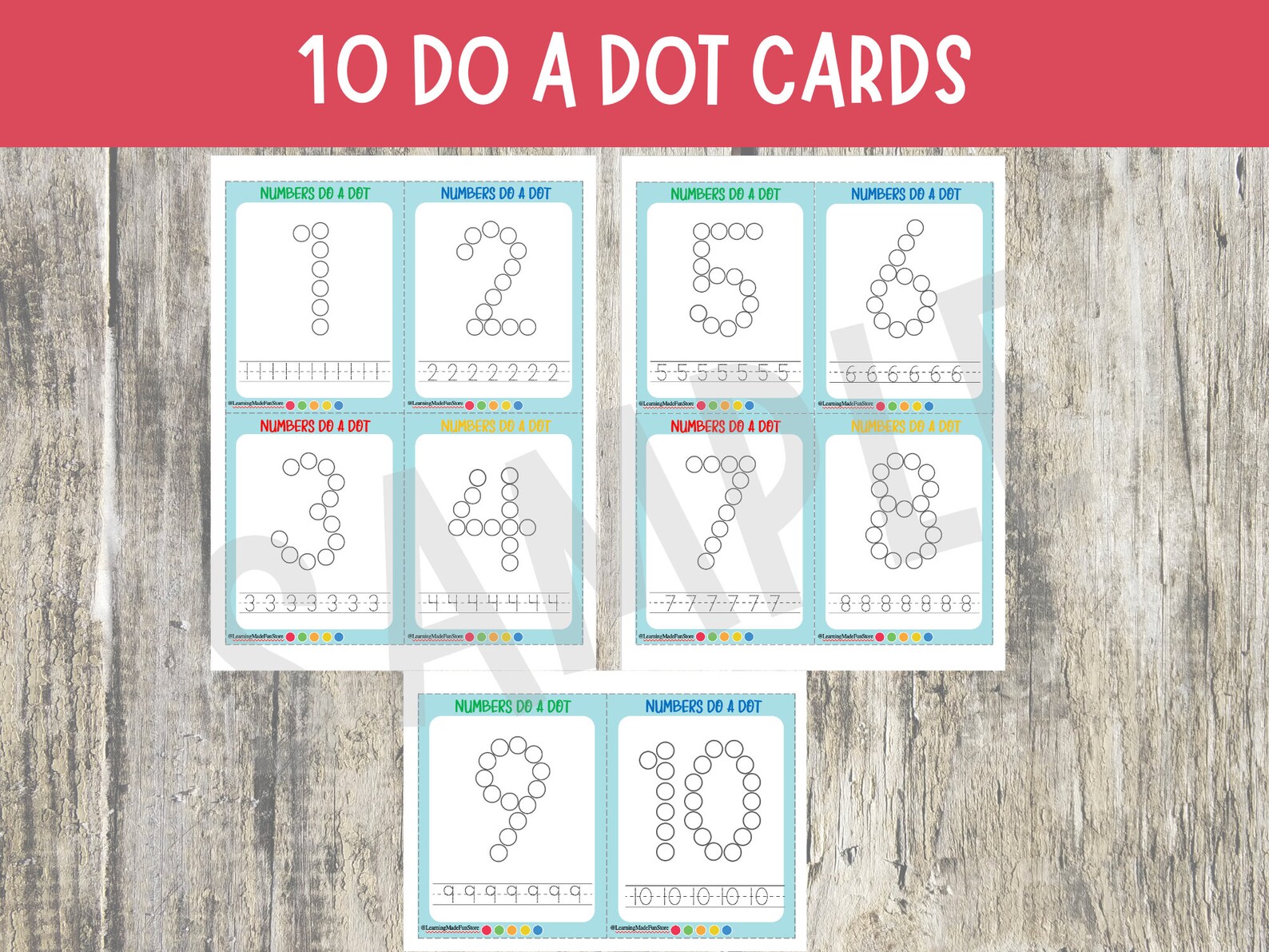 Numbers Do a Dot Activity: Preschool Tracing Cards (digital Download ...
