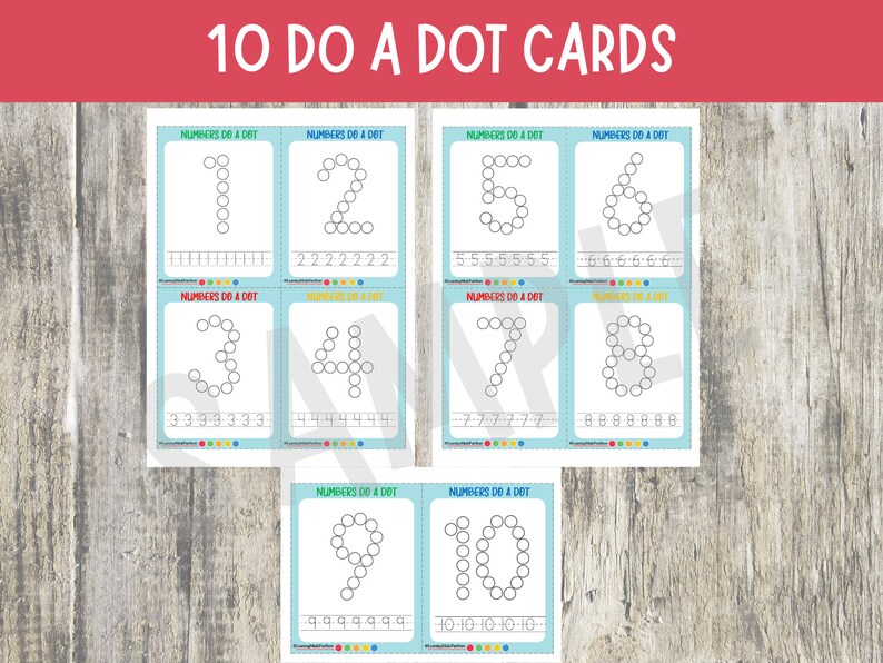 Numbers Do a Dot Activity: Preschool Tracing Cards (digital Download ...