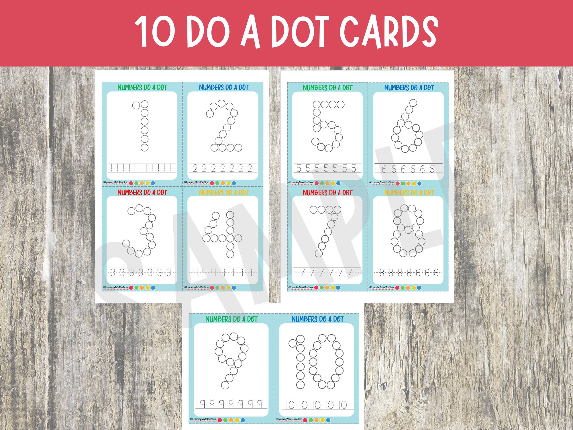 Numbers Do a Dot Activity: Preschool Tracing Cards (digital Download ...