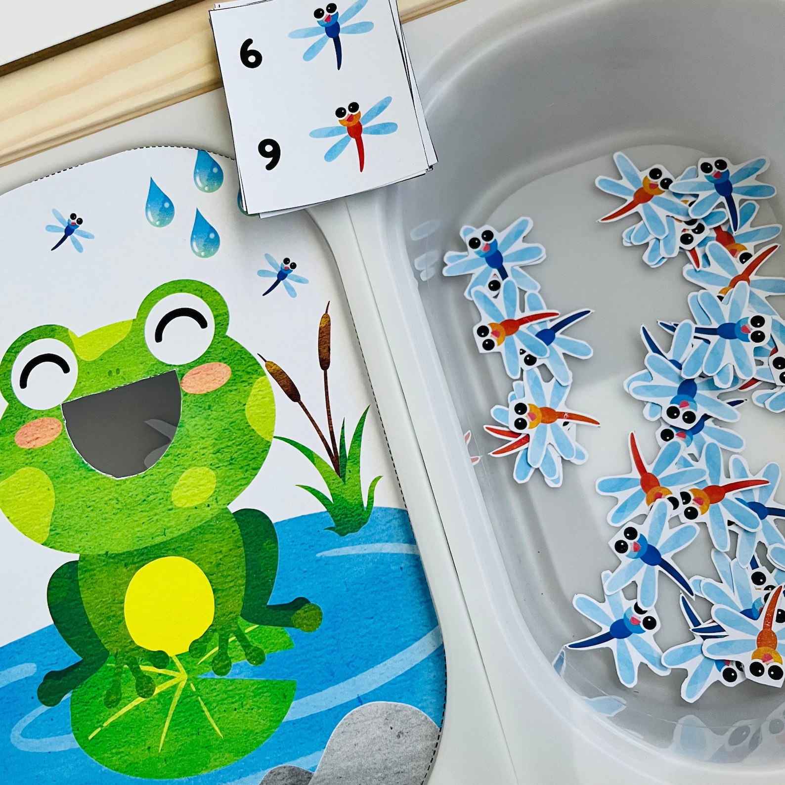 Feed the Frog Counting Flisat Insert, Pond Activity (printable) - Etsy