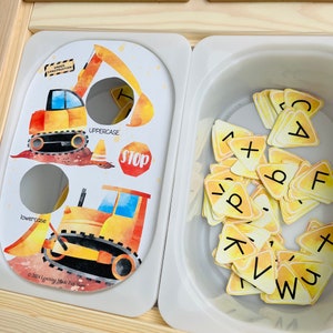 Construction Vehicles Sorting Letters Printable Flisat Insert, Trofast ...