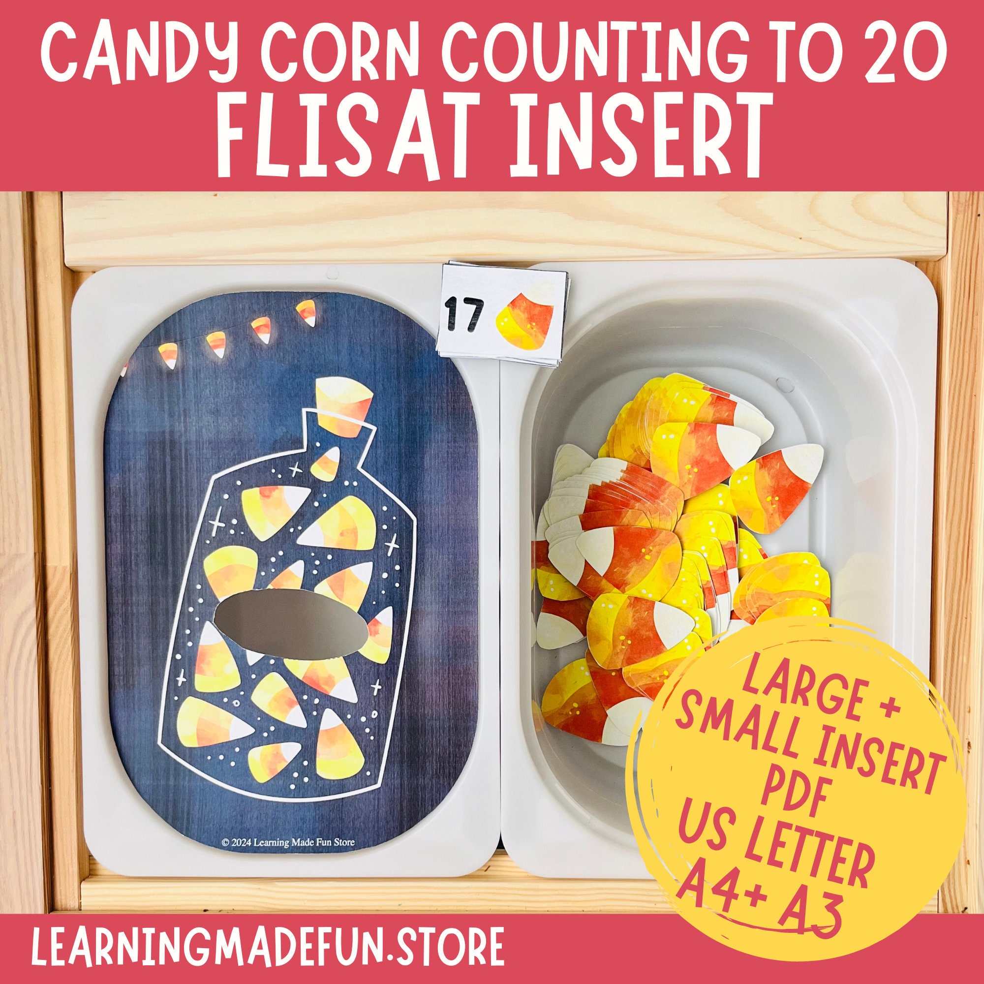 Candy Corn Counting Flisat Insert: Halloween Sensory Table (digital ...