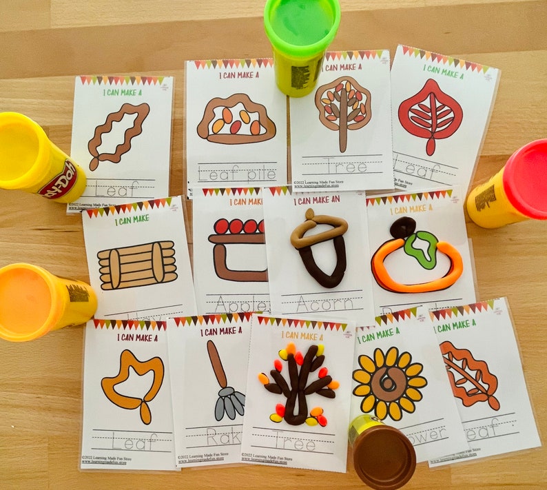 Fall Play Dough Mats Preschool Printables Play Doh Mats - Etsy