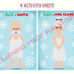 Build a Santa, Christmas Activity Toddler, Busy Book Printable, Winter ...