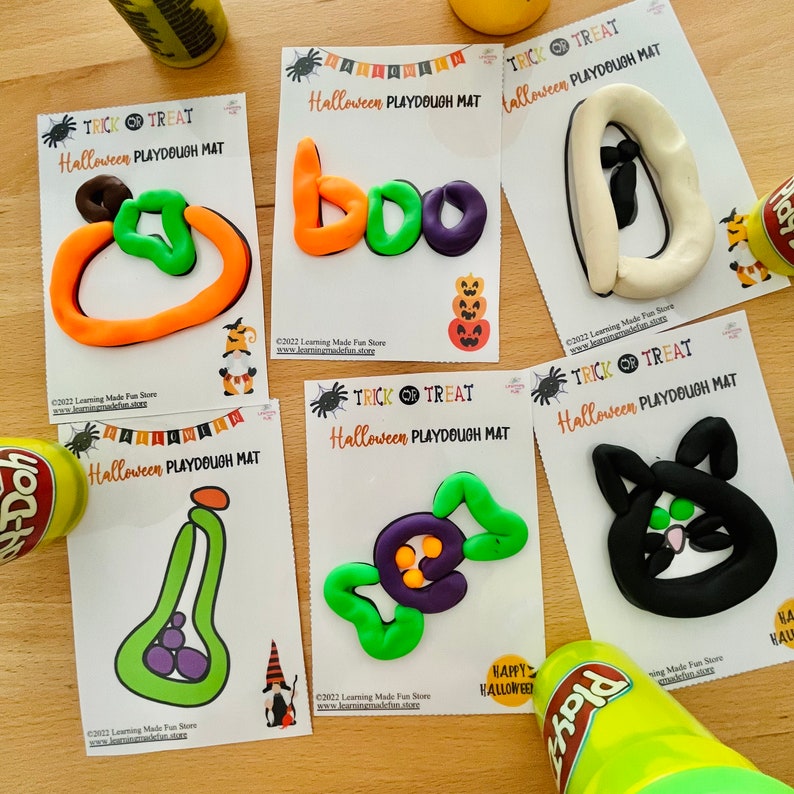 Halloween Play Dough Mats Printable Play Doh Toddler - Etsy