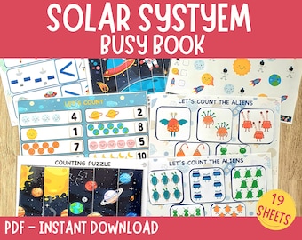 Solar System Busy Book, Busy Book Printable, Solar System Printable ...