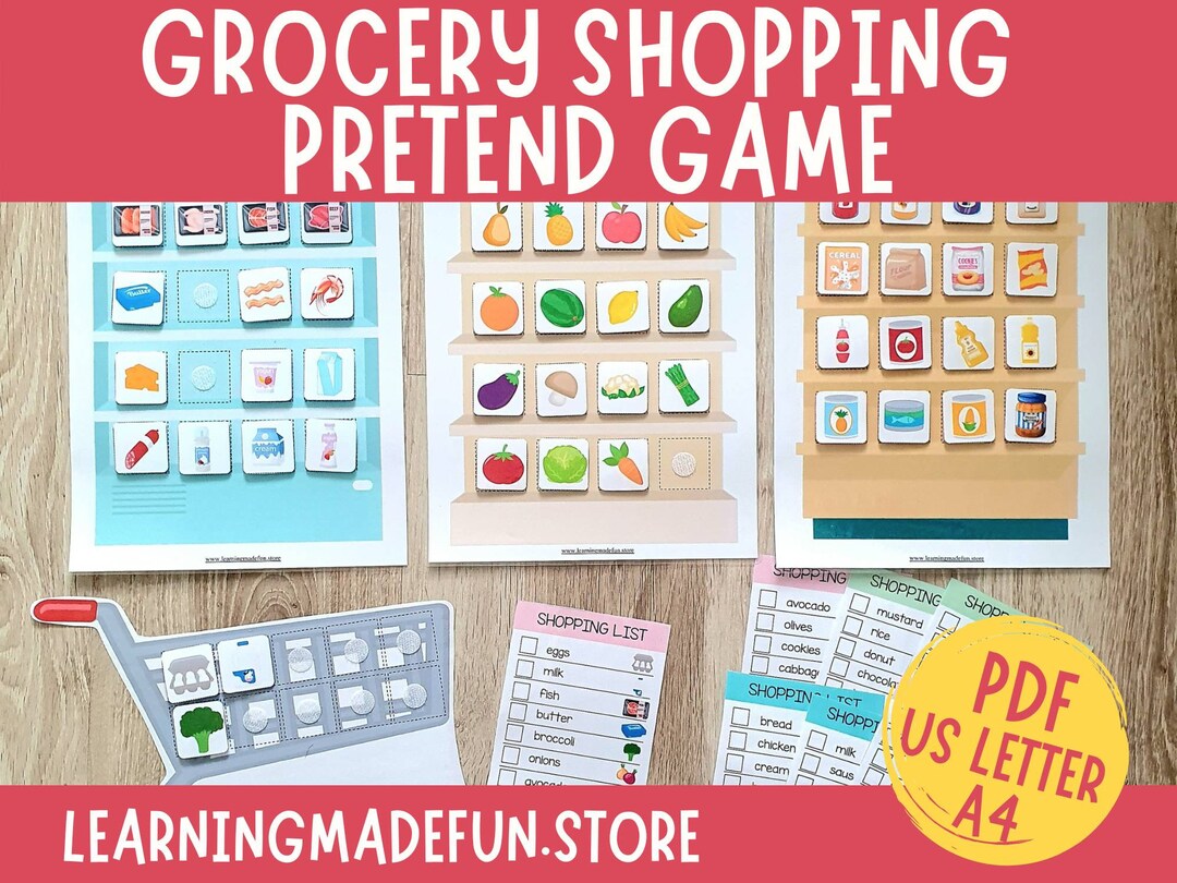 Grocery Shopping Game: Pretend Play Activity (digital Download) - Etsy