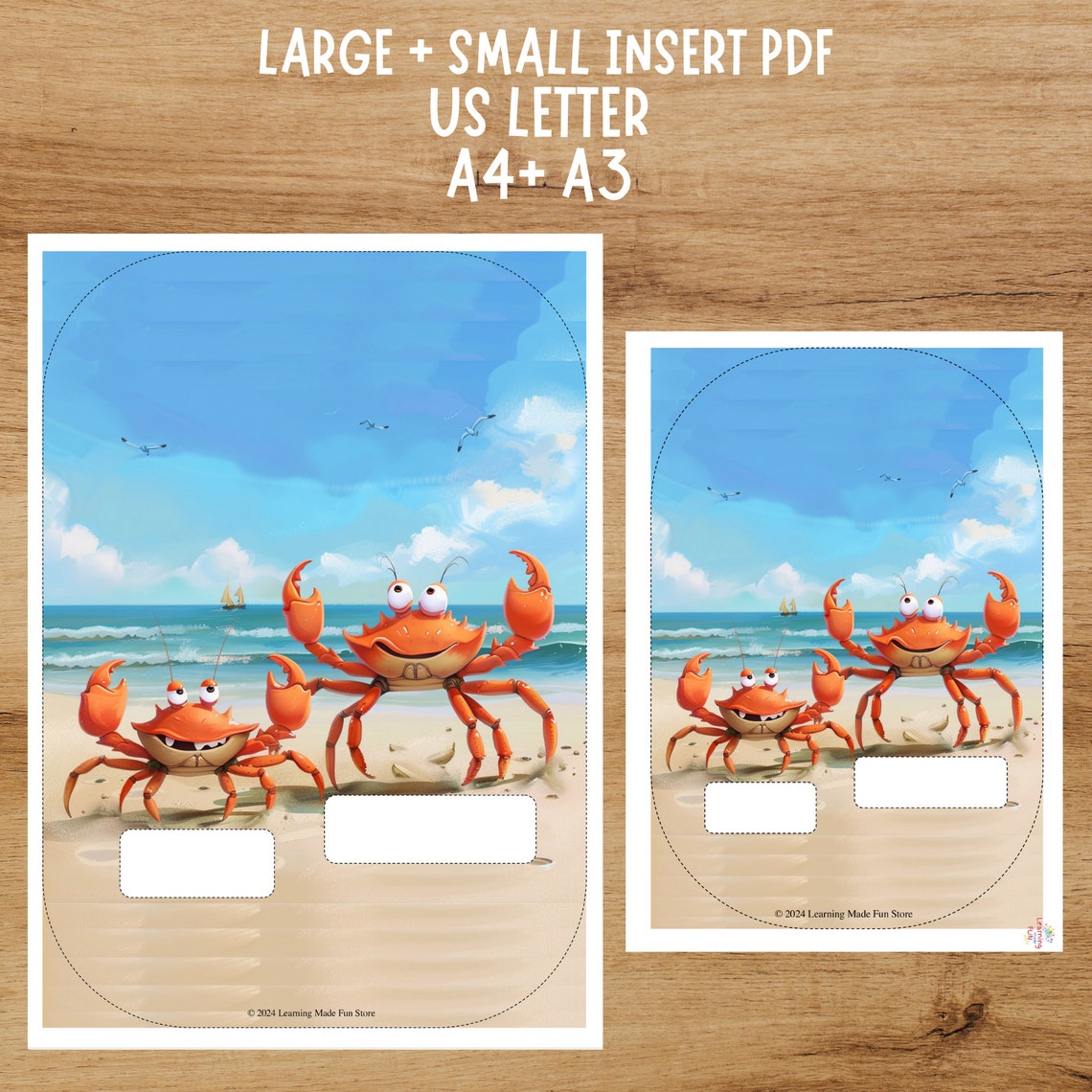 Crabs Sort Size, Printable Flisat Insert, Trofast Insert, Preschool ...
