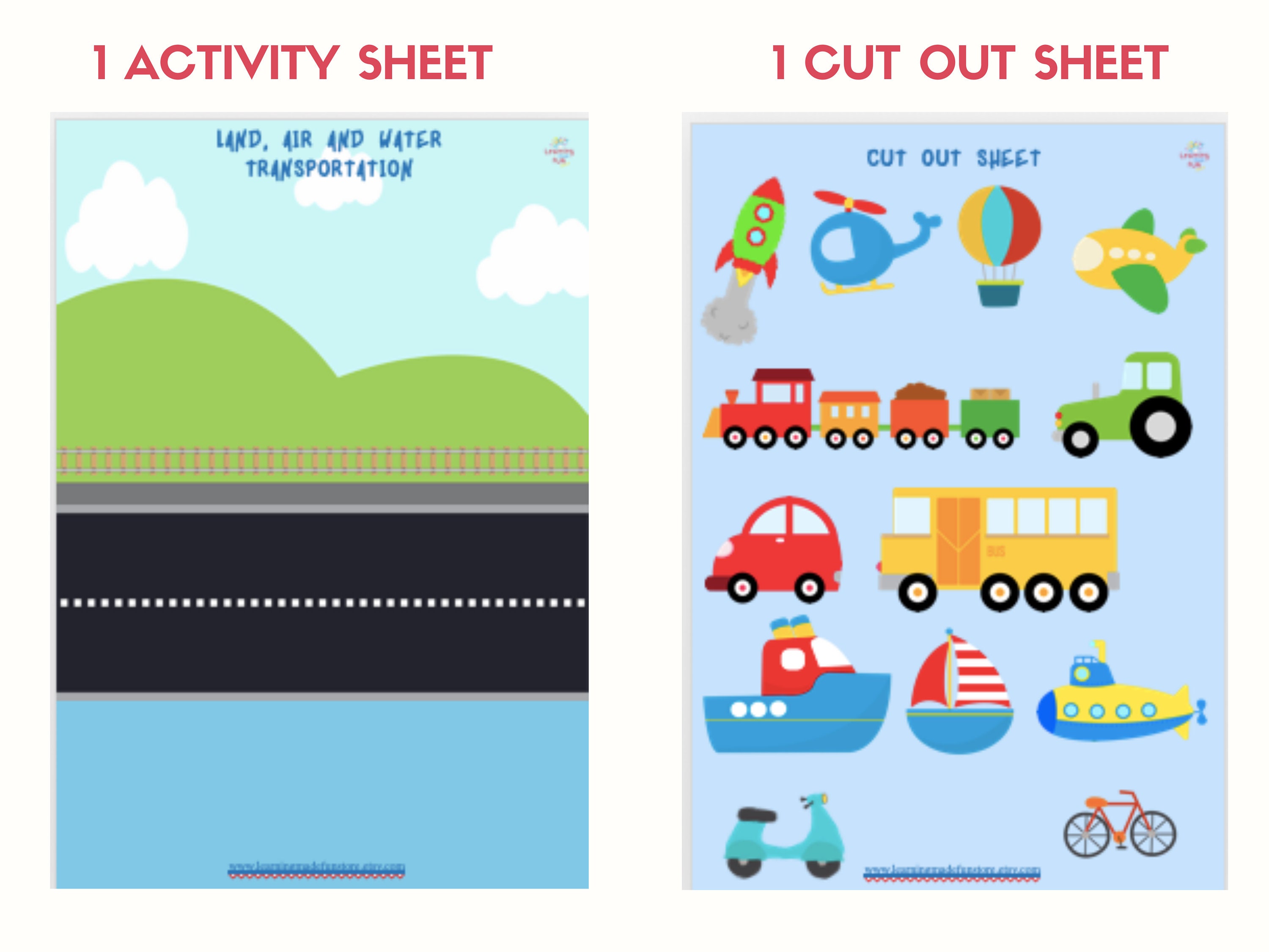 Land Air Water Transportation Transportation Sorting Game - Etsy