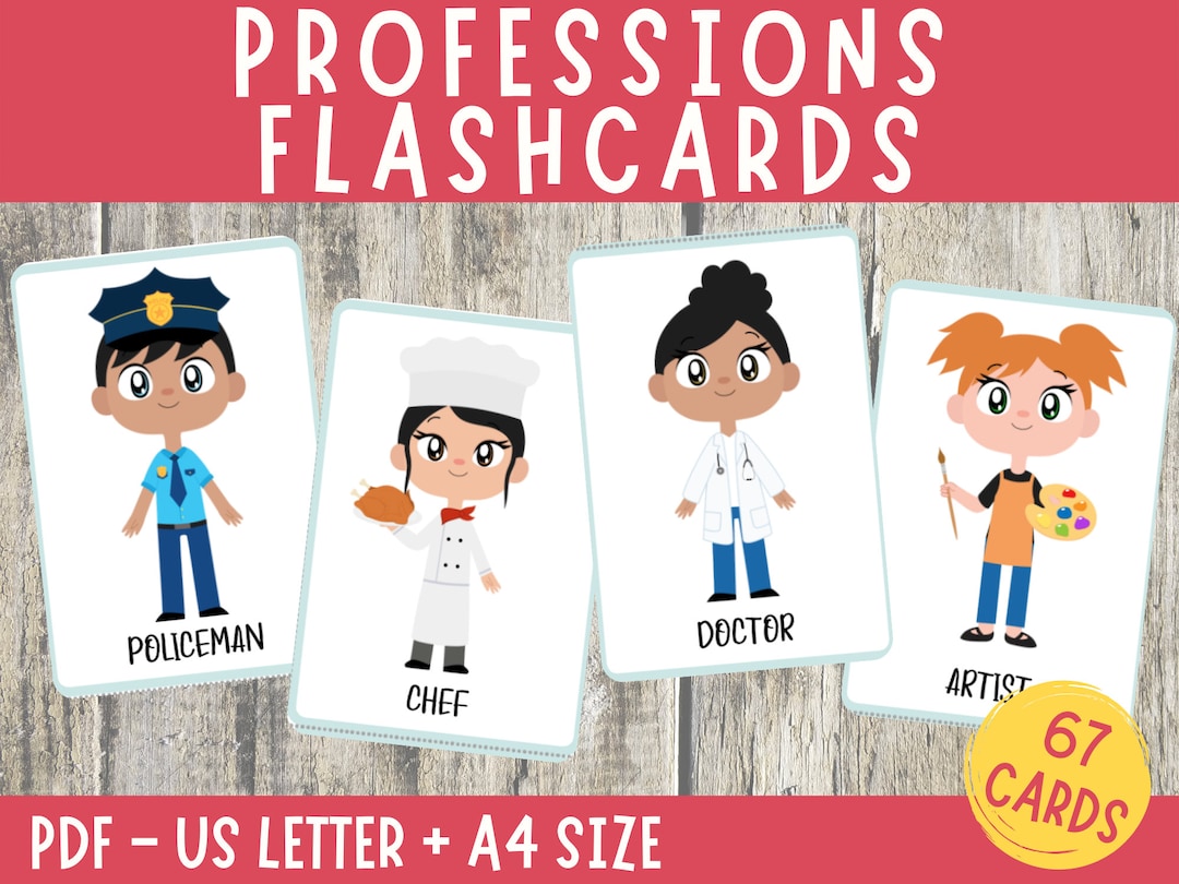 Professions Flash Cards: Community Helpers Learning (PDF) - Etsy