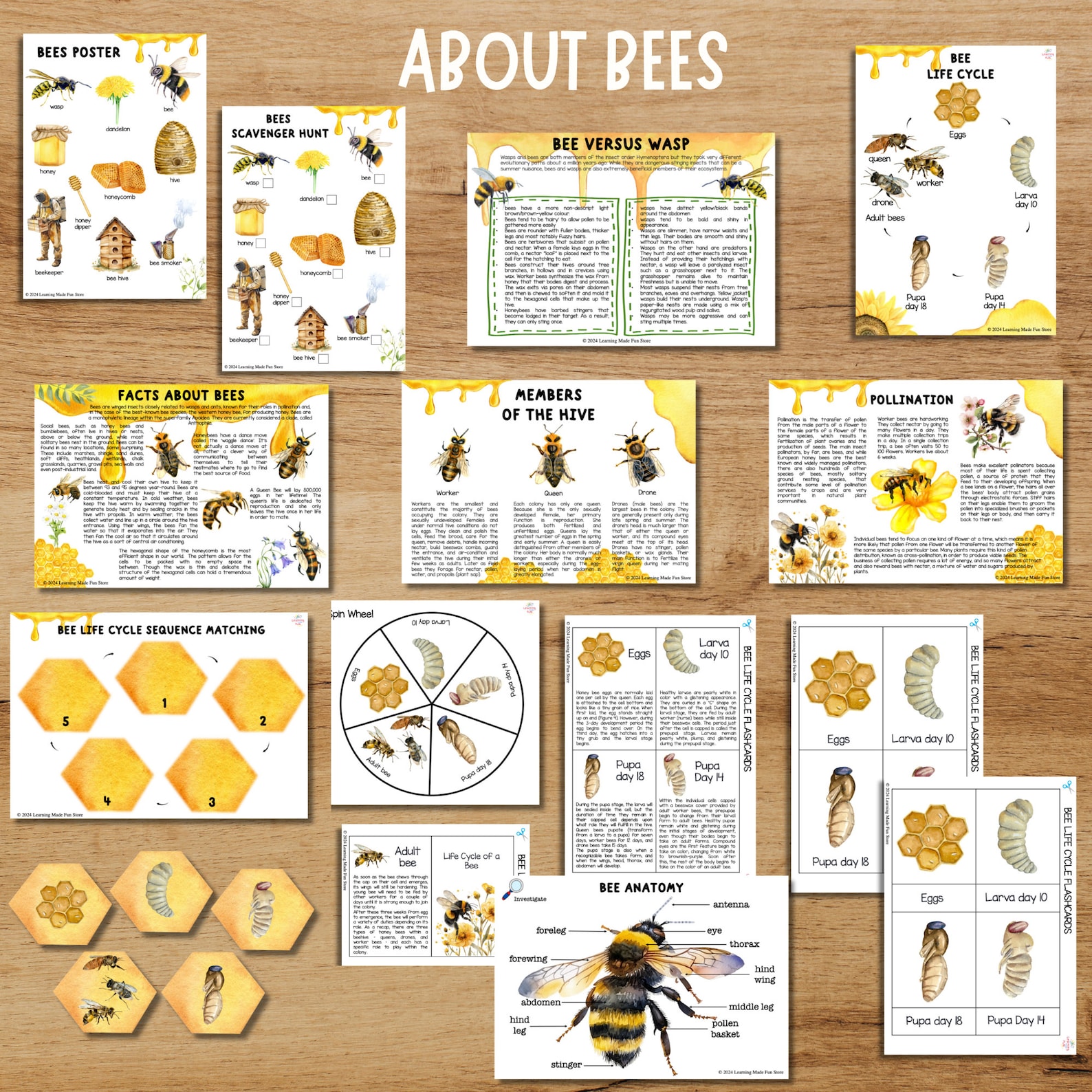 Bees Unit Study, Honey Bee Printable, Homeschool Learning (PDF) - Etsy