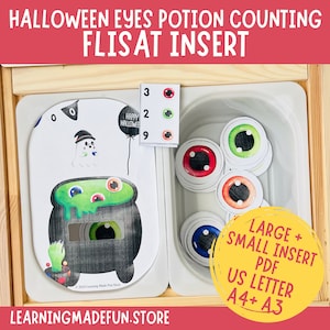 Halloween Eyes Potion Counting, Printable Flisat Insert, Trofast Insert ...