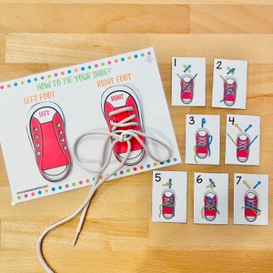 Shoe Tying Practice for Kids, Fine Motor Skills, Preschool Printables ...