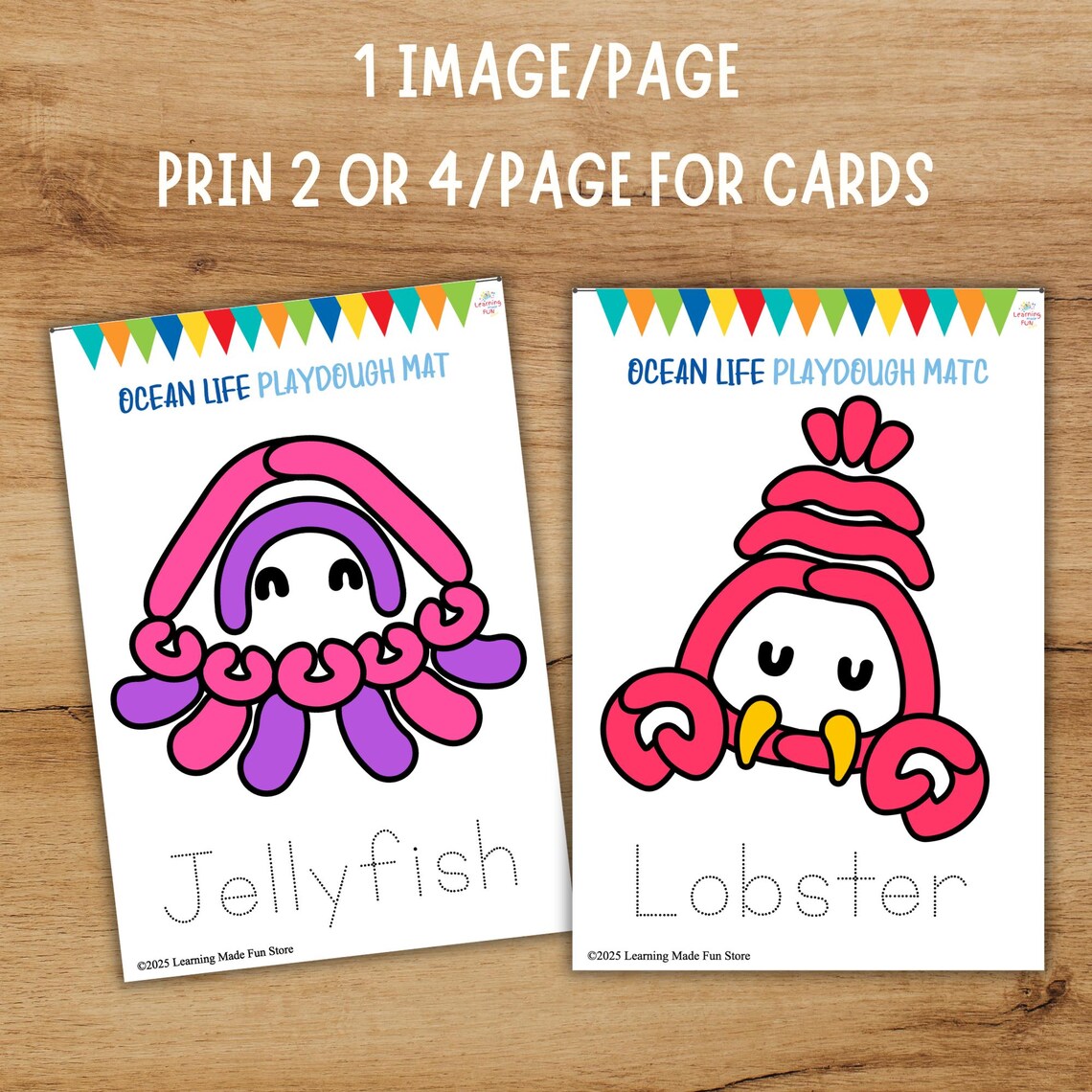 Ocean Life Play Dough Mats: Fine Motor Skills Activity (digital ...