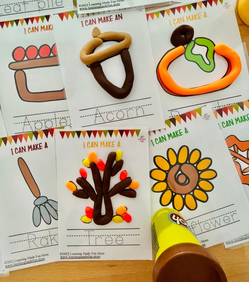 Fall Play Dough Mats Preschool Printables Play Doh Mats - Etsy