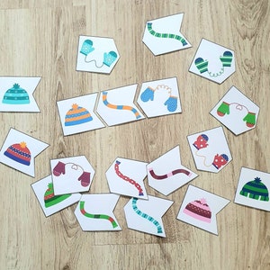 Winter Matching Game for Toddlers: Hat, Mittens, Scarf (PDF Pattern) - Etsy