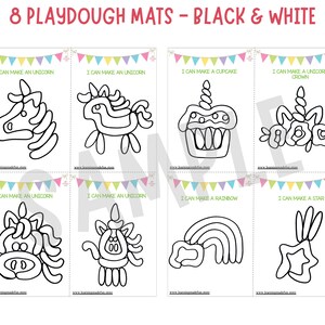 Unicorn Play Dough Mats: Preschool Activity, Fine Motor Skills (digital ...