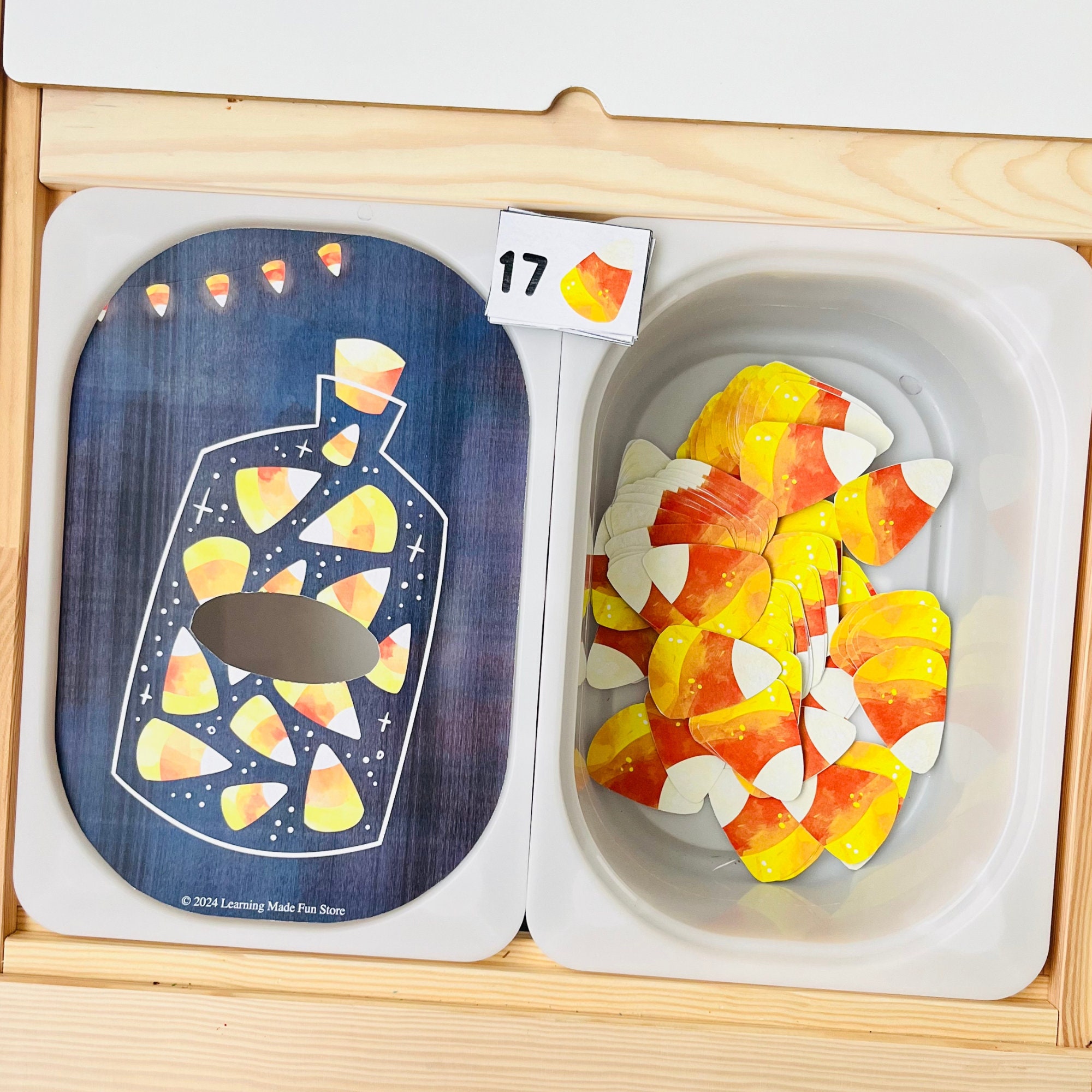 Candy Corn Counting Flisat Insert: Halloween Sensory Table (digital ...