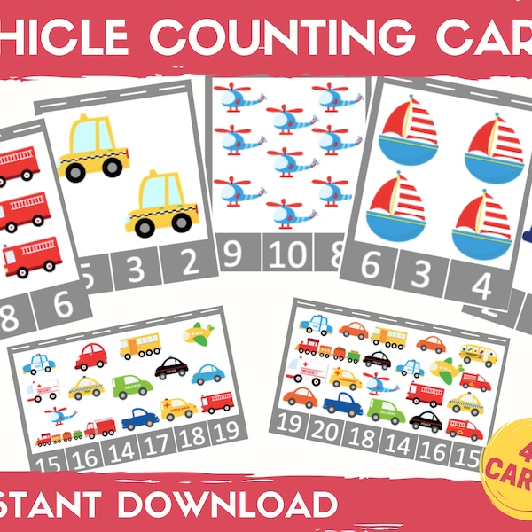 Count and Clip Cards - Etsy