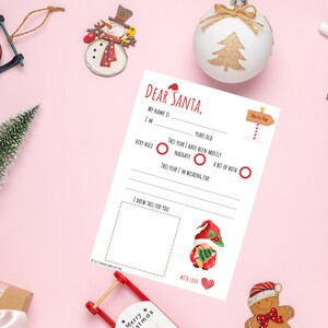 Letter to Santa Template: Kids Christmas Wish List (printable PDF) - Etsy