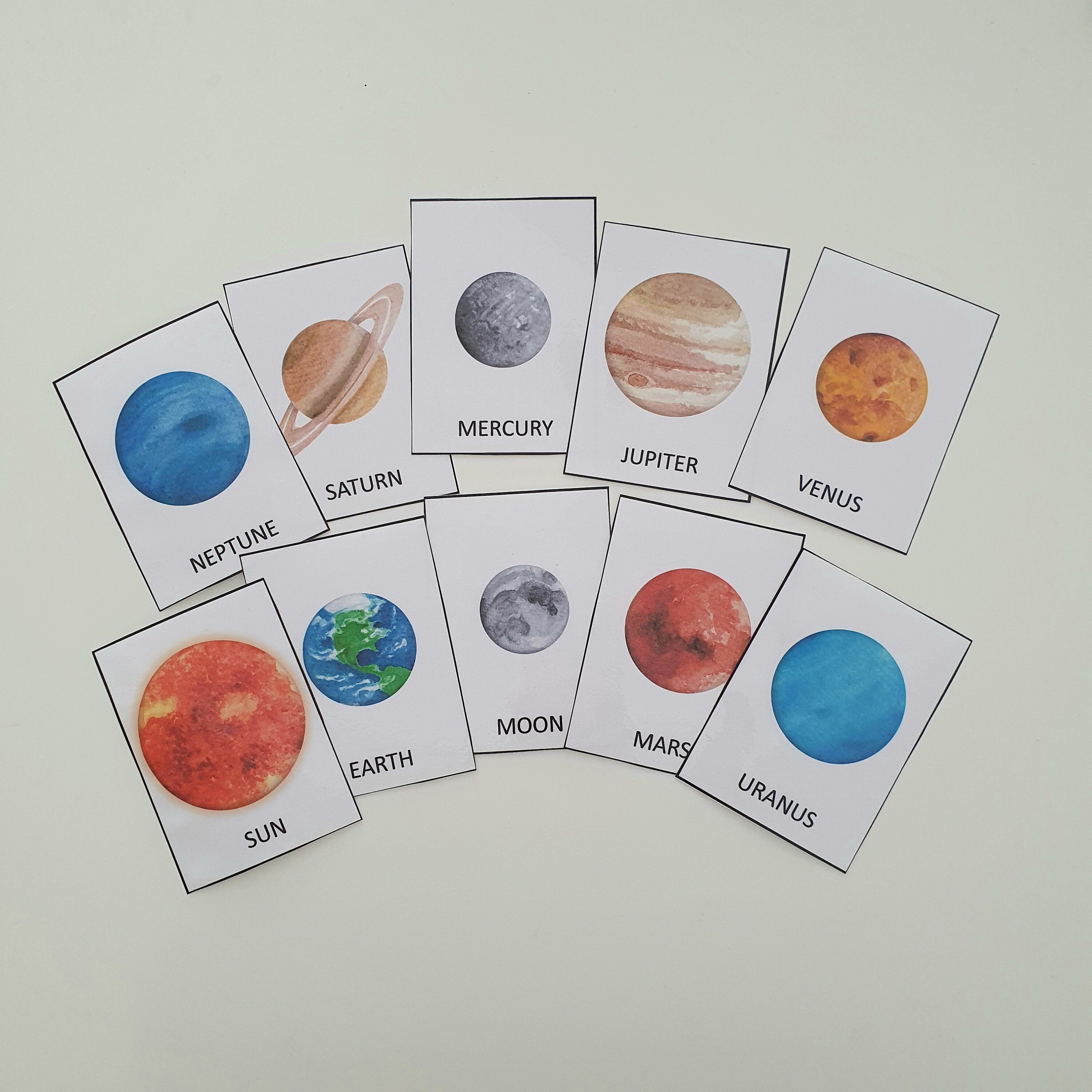 Solar System Montessori Cards: Space Nomenclature Flashcards (digital ...