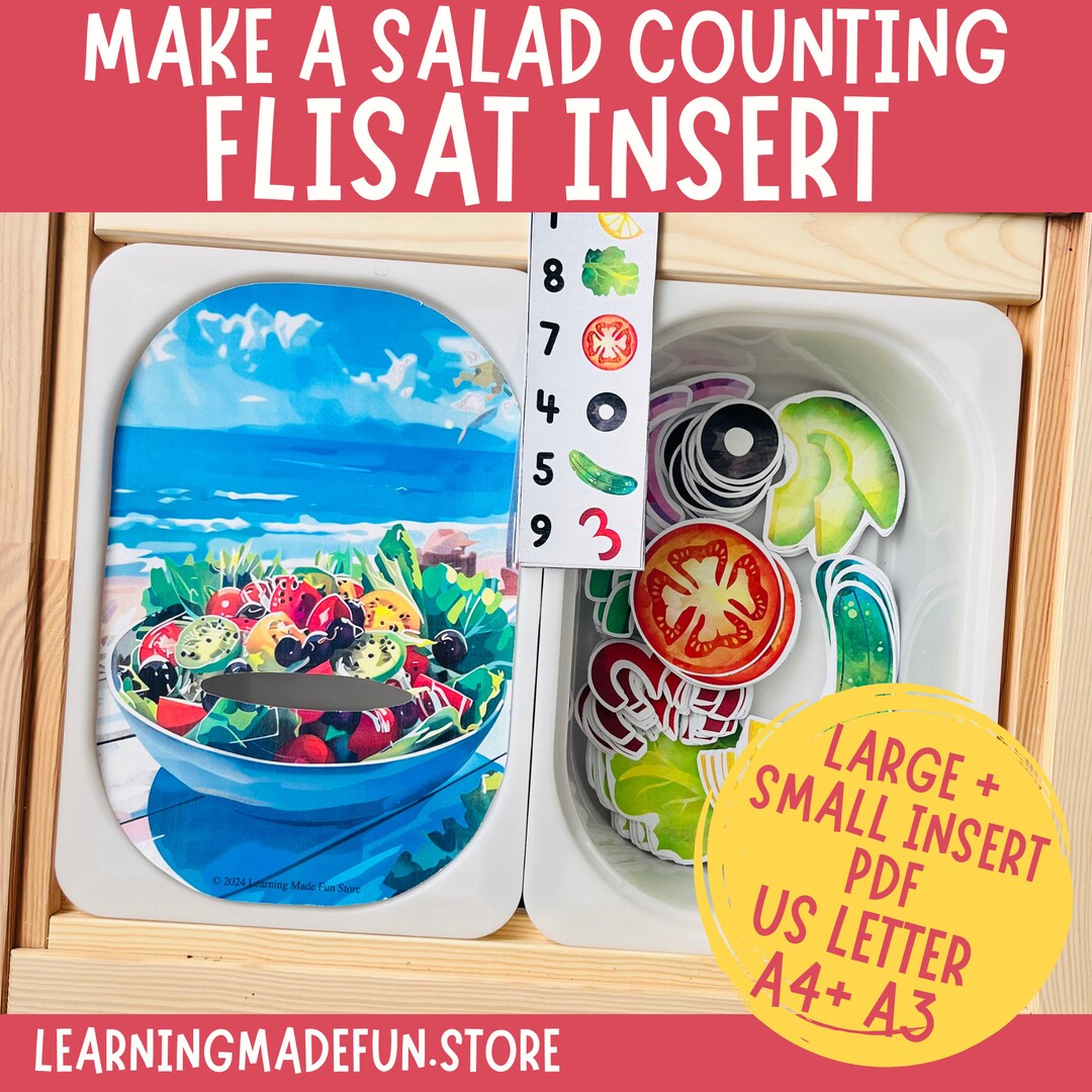 Make a Salad Counting, Printable Flisat Insert, Trofast Insert ...