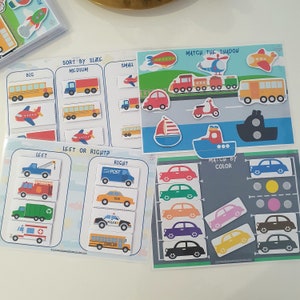 Transportation Busy Book, Transportation Matching Game, Preschool ...
