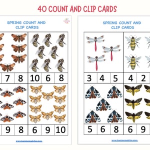 Montessori Spring Count Clip Cards: Numbers 1-10 (printable) - Etsy
