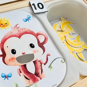 Feed the Monkey Counting, Printable Flisat Insert, Trofast Insert ...