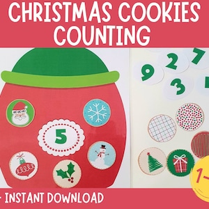 Christmas Cookie Jar Counting Activity: Toddler Printable (digital ...