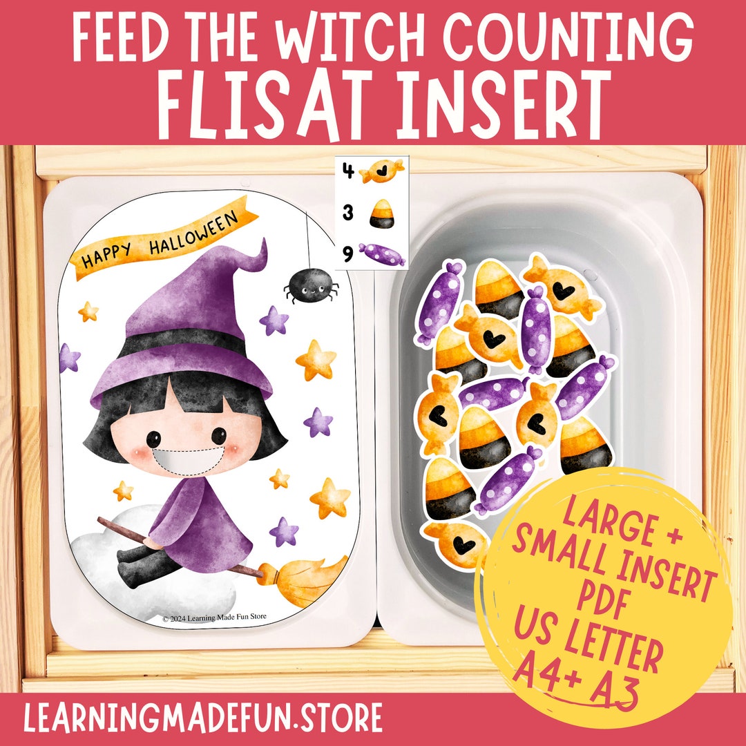 Feed the Witch Candy Counting to 20 Printable Flisat Insert, Trofast ...