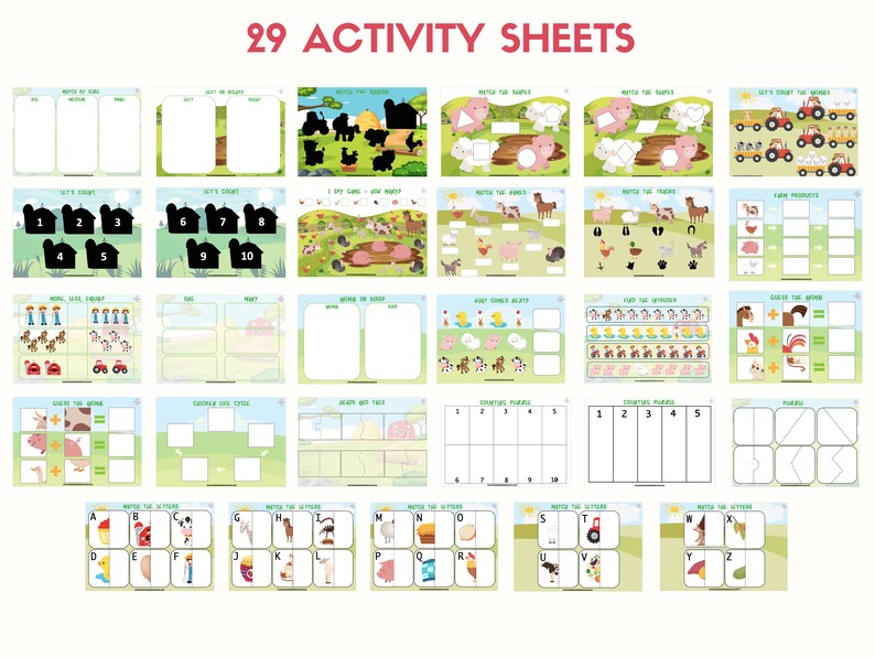 Farm Animals Busy Book Learning Binder Preschool Busy Book - Etsy